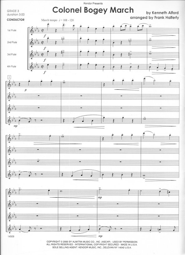 Buy Colonel Bogey March Online at $12.95 - Flute World