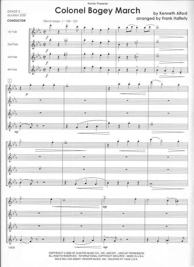 Buy Colonel Bogey March Online at $12.95 - Flute World