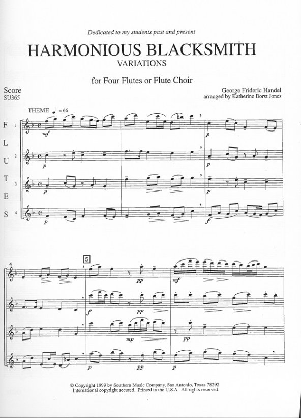 Buy Harmonious Blacksmith (Variations) Online at $17.99 - Flute World