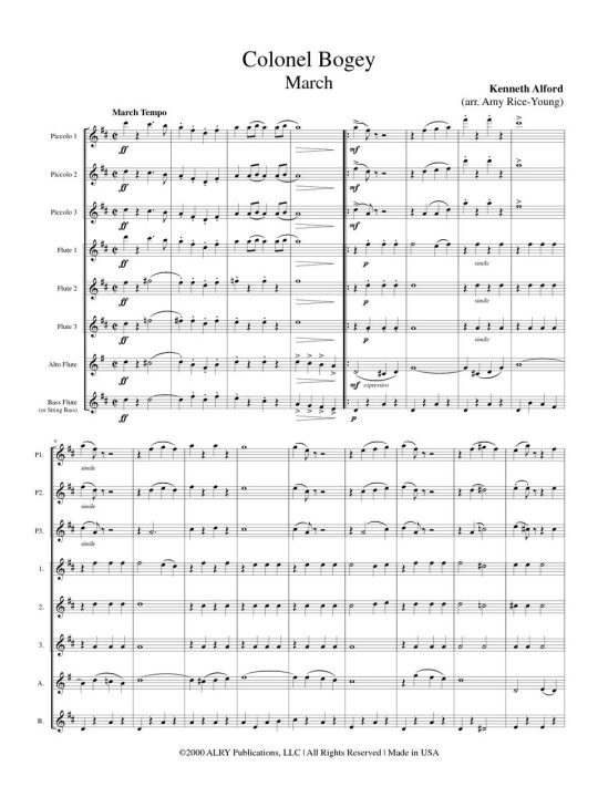 Buy Colonel Bogey March Online at $20 - Flute World