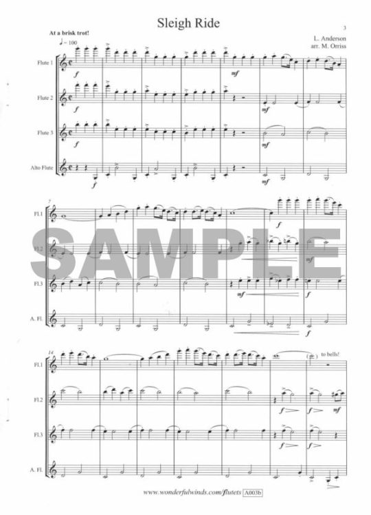Buy Sleigh Ride (version 2) Online at $23.95 - Flute World