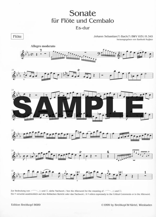 Buy Sonata in Eb (BWV1031) Online at $19.75 - Flute World