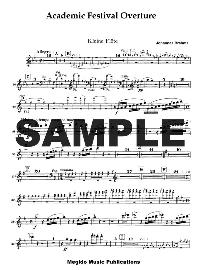 Buy Academic Festival Overture (piccolo part) Online at $3.32 - Flute World