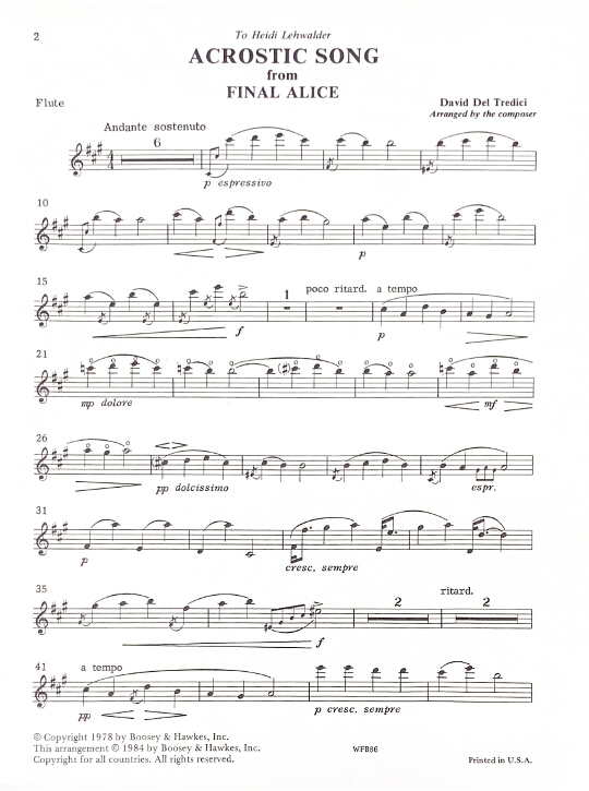 Buy Acrostic Song Online at $14.5 - Flute World