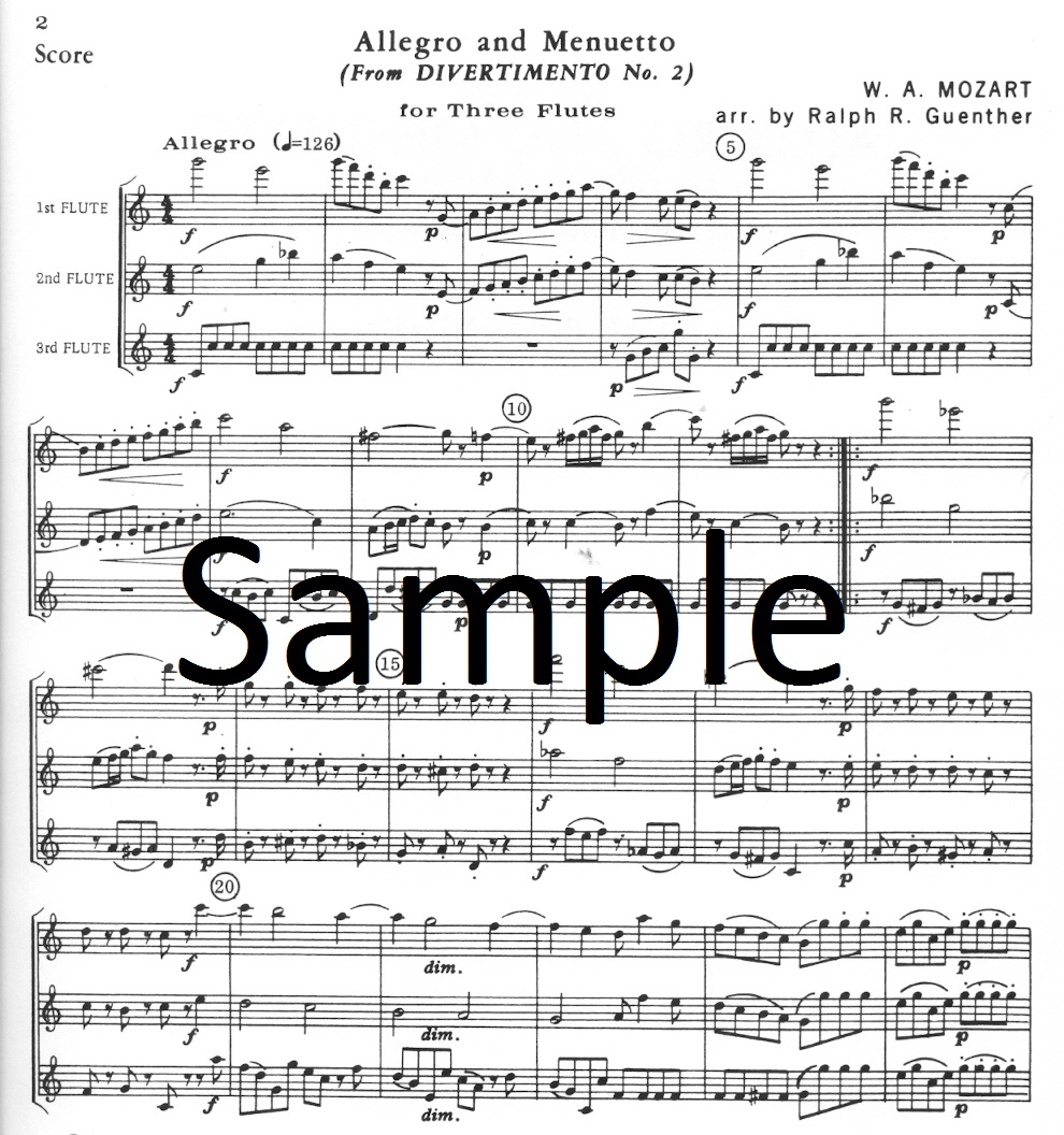 Buy Allegro & Minuetto from Divertimento #2 Online at $7.95 - Flute World