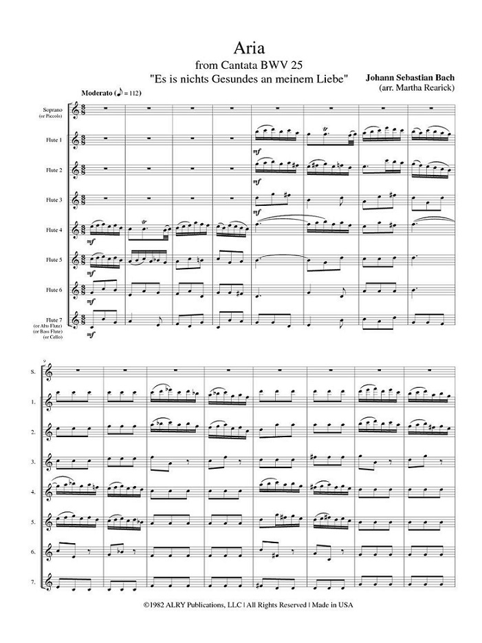 Buy Aria from BWV25 Online at $20 - Flute World