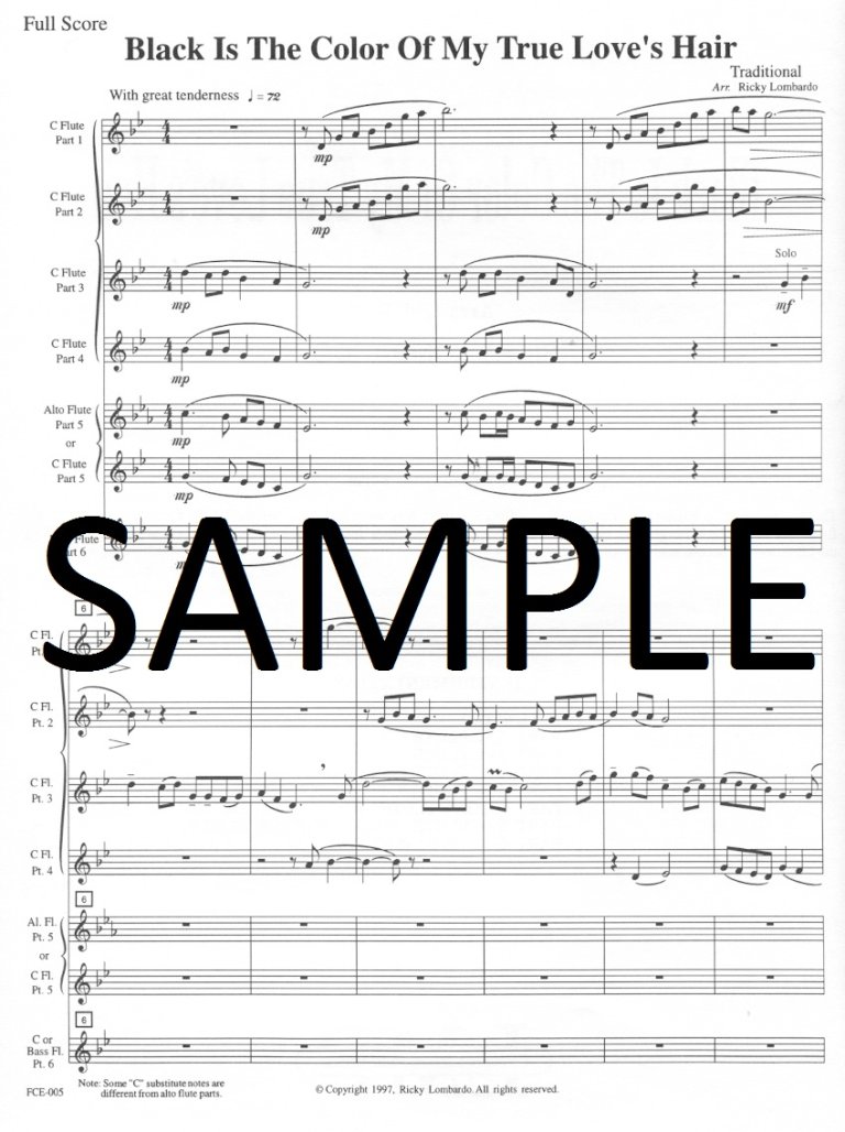 Buy Black is the Color of My True Love's Hair Online at $16 - Flute World