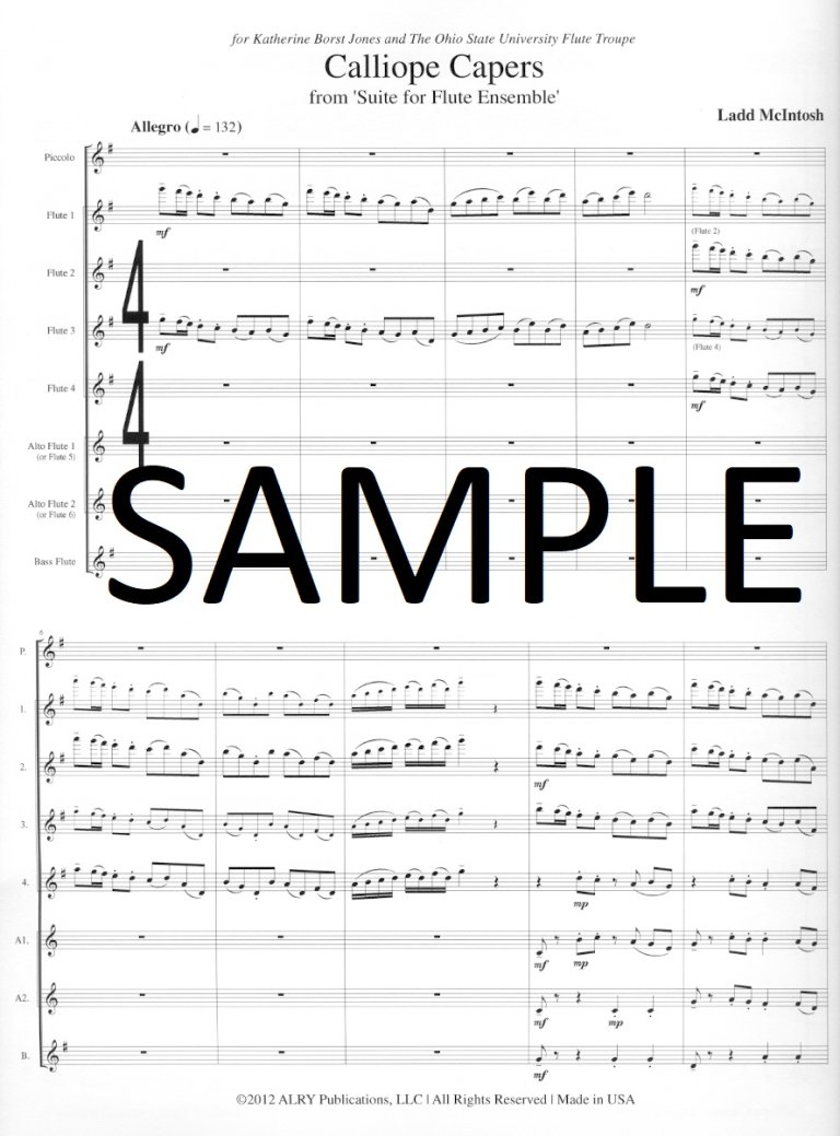 Buy Calliope Capers from Suite for Flute Ensemble Online at $24 - Flute ...
