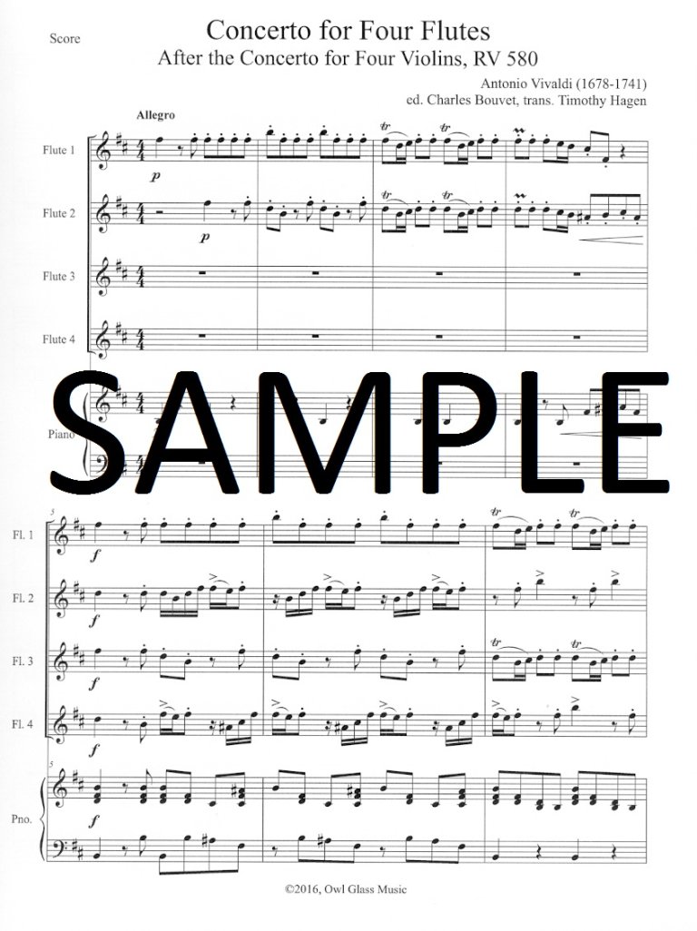 Buy Concerto for Four Flutes (RV580) Online at $45 - Flute World