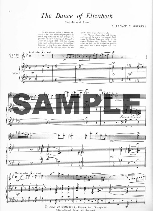 Buy Dance of Elizabeth, The Online at $6.99 - Flute World