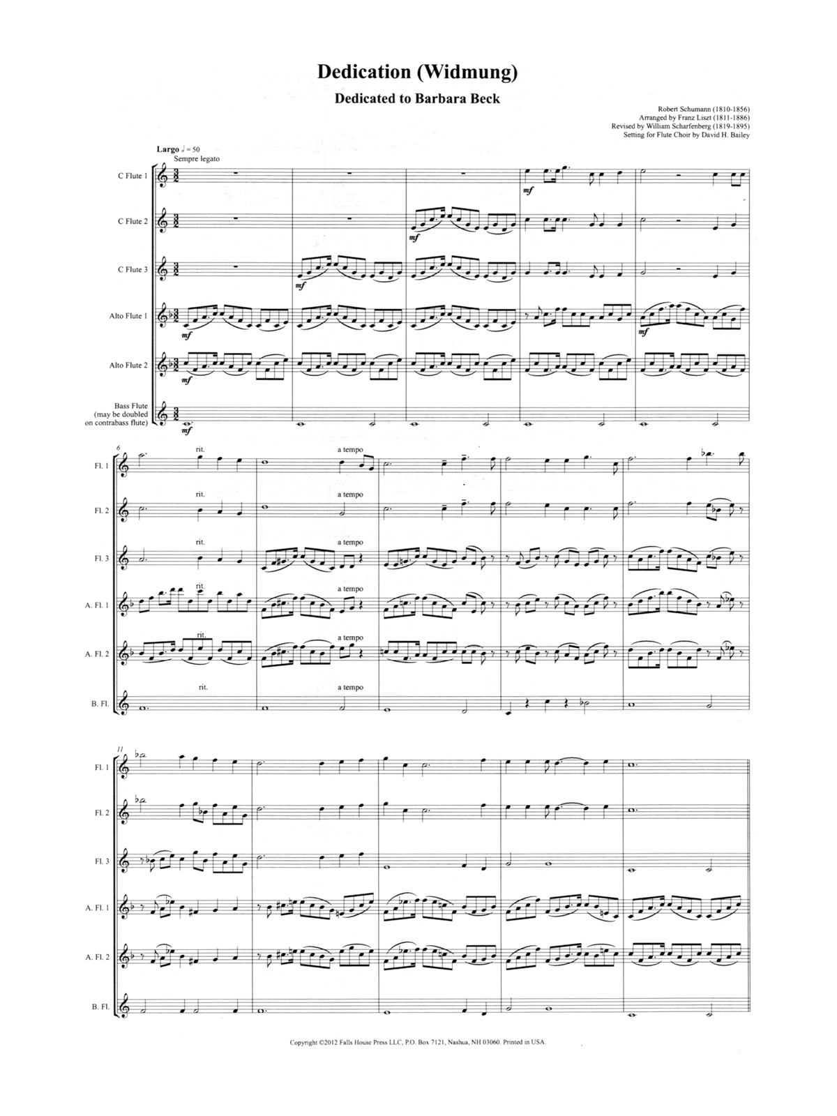 Buy Dedication (Widmung) Online at $22.99 - Flute World