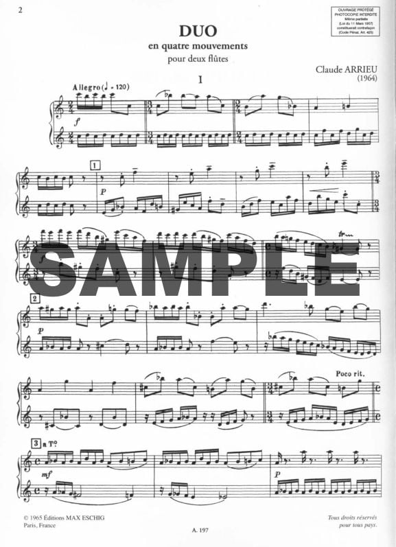 Buy Duo in Four Movements for two flutes (Score Only) Online at $19.99 ...