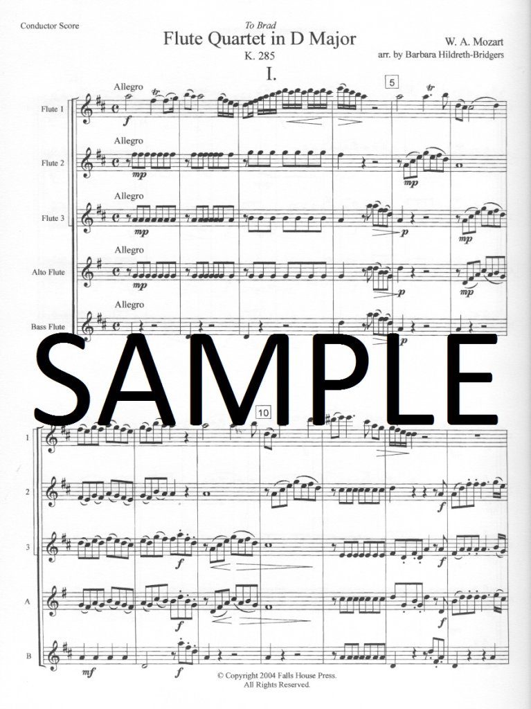 Buy Flute Quartet in D Major K285 Online at $28.99 - Flute World