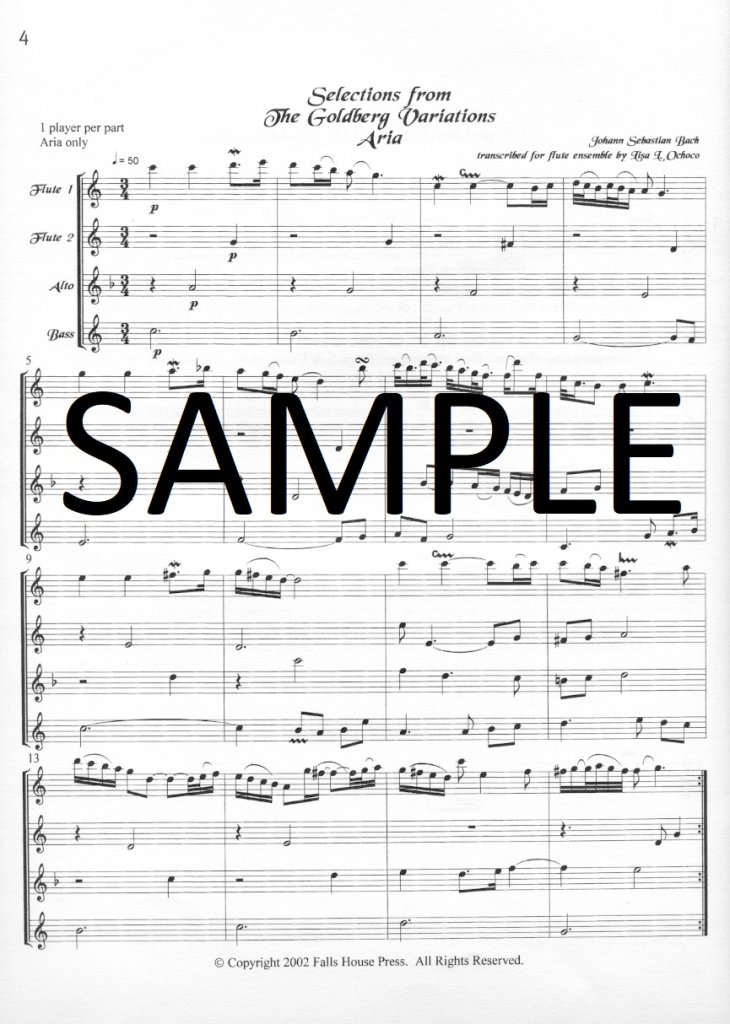 Buy Goldberg Variations (Selections) Online at $21.99 - Flute World