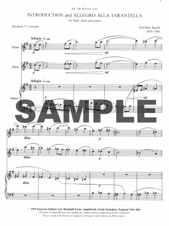 Buy Introduction & Allegro Alla Tarantella Online at $20.95 - Flute World