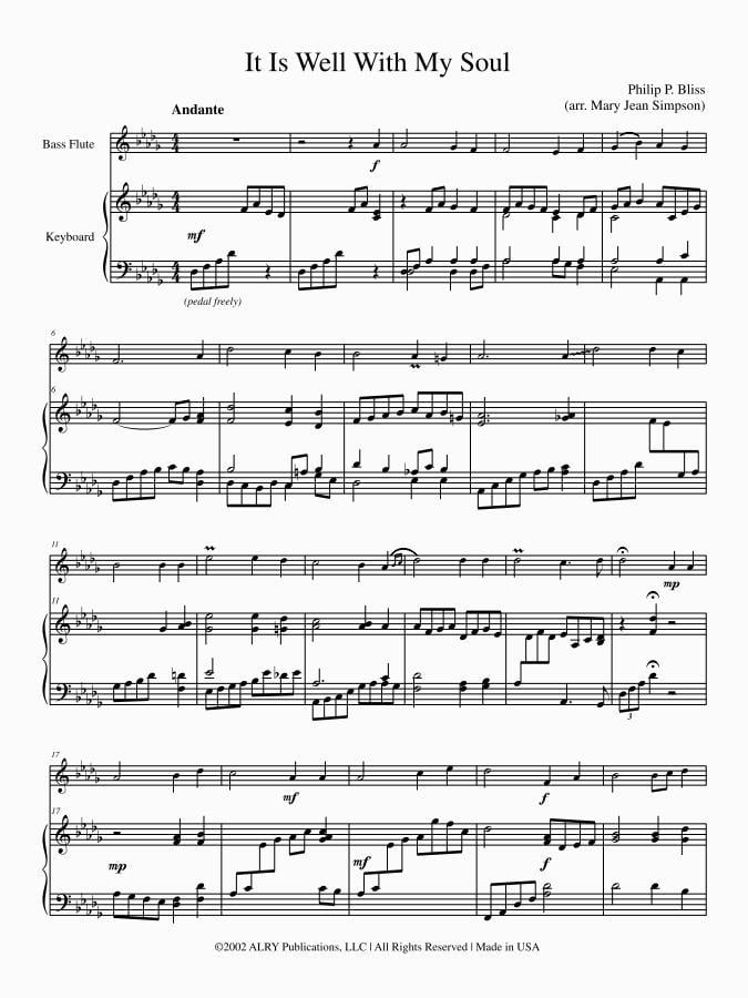 Buy It is Well With My Soul Online at $15 - Flute World