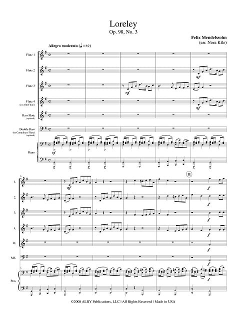 Buy Loreley (ed.Kile)(4C,opt CB flute,opt SB) Online at $20 - Flute World