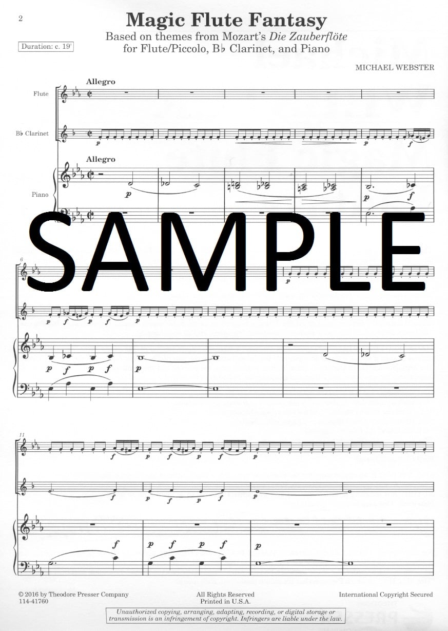 Buy Magic Flute Fantasy Based on Themes from Mozart's Die Zauberflote ...