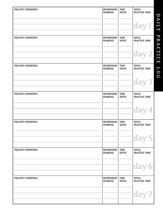 Buy Musicians Practice Planner - A Weekly Lesson Planner for Music ...
