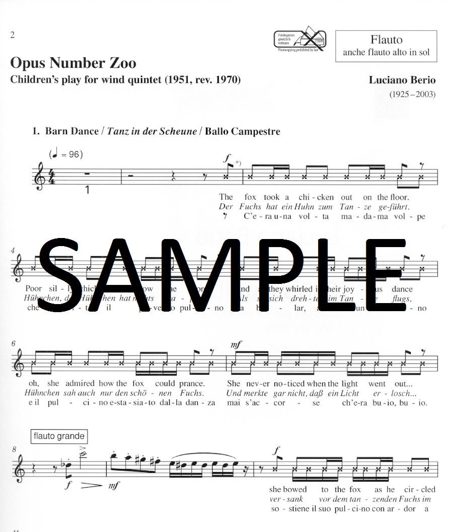 Buy Opus Number Zoo (parts) Online at $46.95 - Flute World