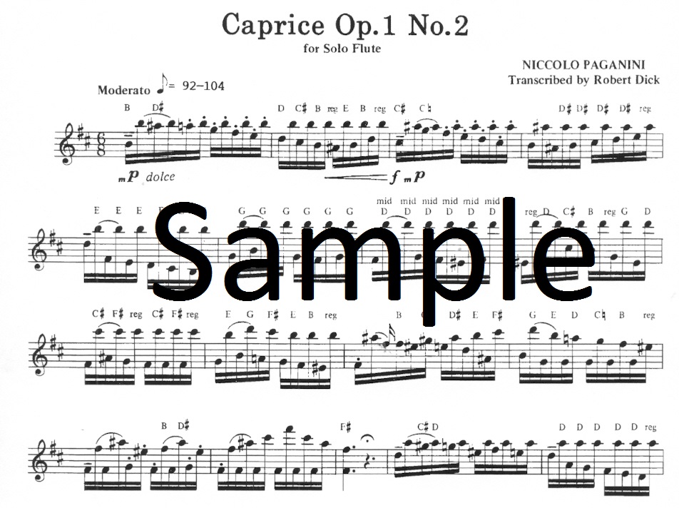 Buy Paganini -Two Caprices (music) Online at $24.95 - Flute World
