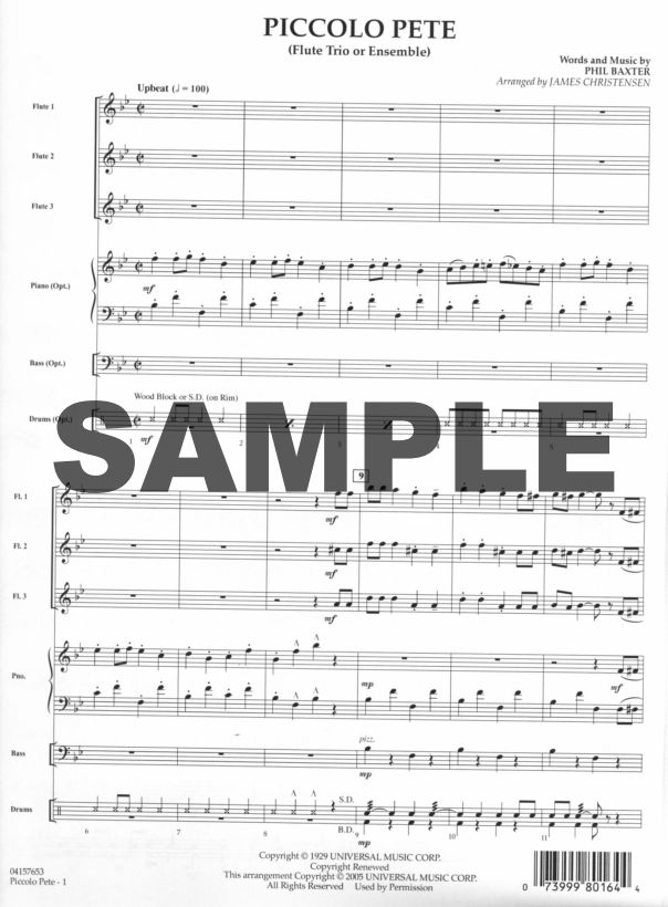 Buy Piccolo Pete - Pops for Ensembles Online at $25 - Flute World