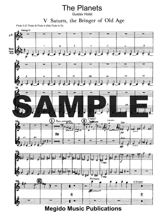 Buy Planets (The) - Saturn, the Bringer of Old Age (Flute 3 & Flute 4 ...