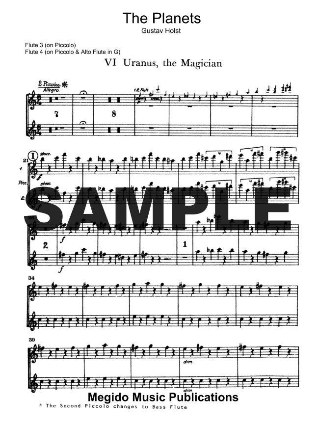 Buy Planets (The) - Uranus, the Magician (Flute 3/Piccolo, Flute 4 ...