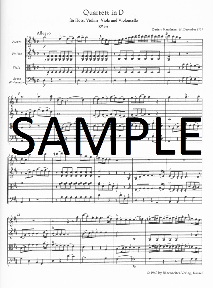 Buy Quartets K285,285a,285b,298 URTEXT (score) Online at $17.95 - Flute World