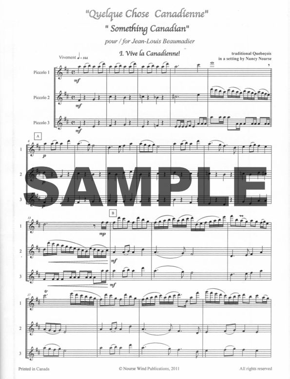 Buy Quelque Chose Canadienne (Something Canadian) Online at $22 - Flute ...