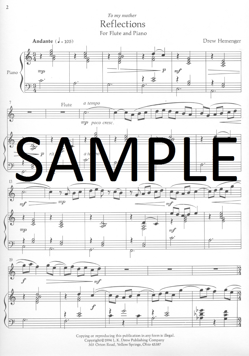 Buy Reflections for Flute and Piano Online at $4.95 - Flute World