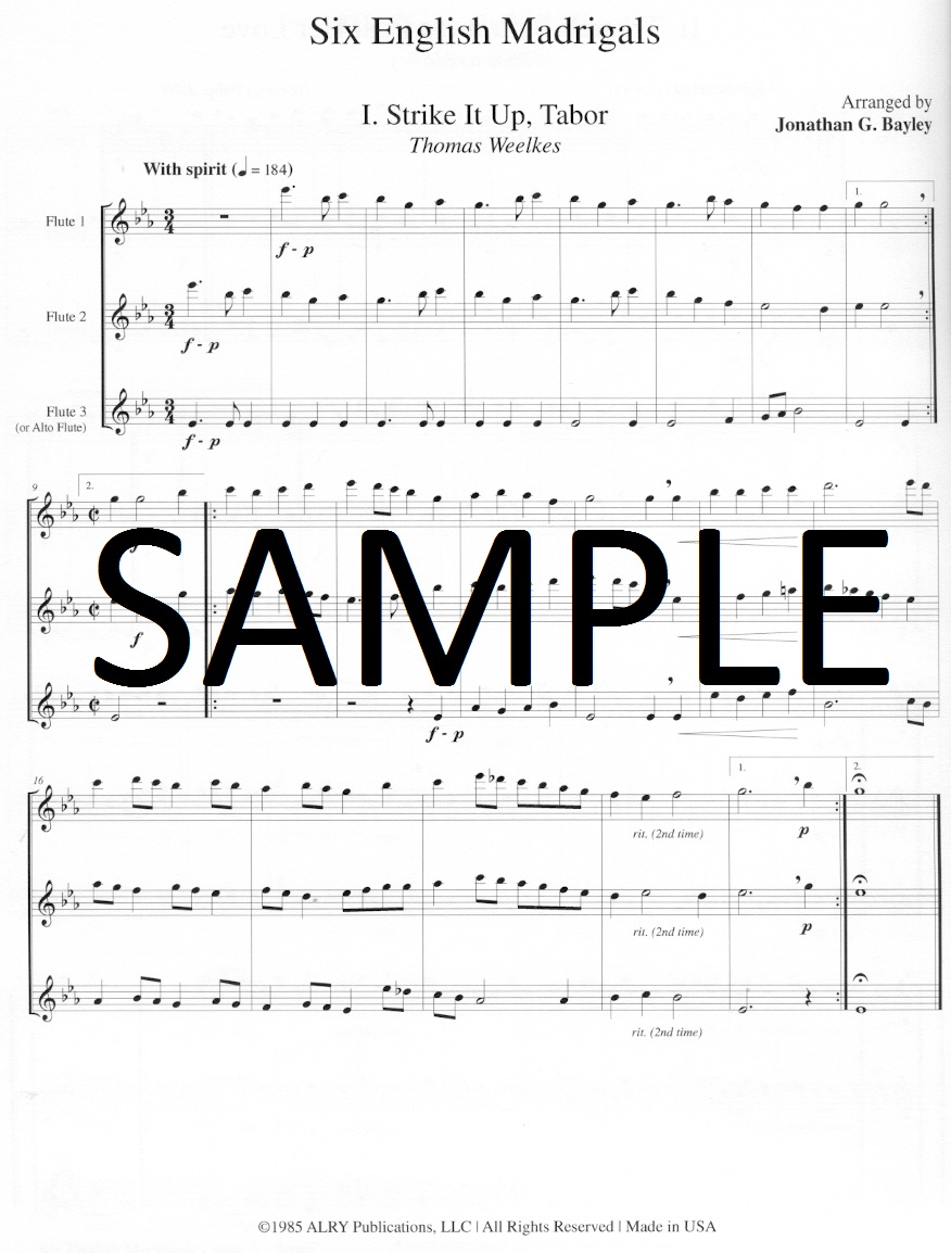 Buy Six English Madrigals Online at $25 - Flute World