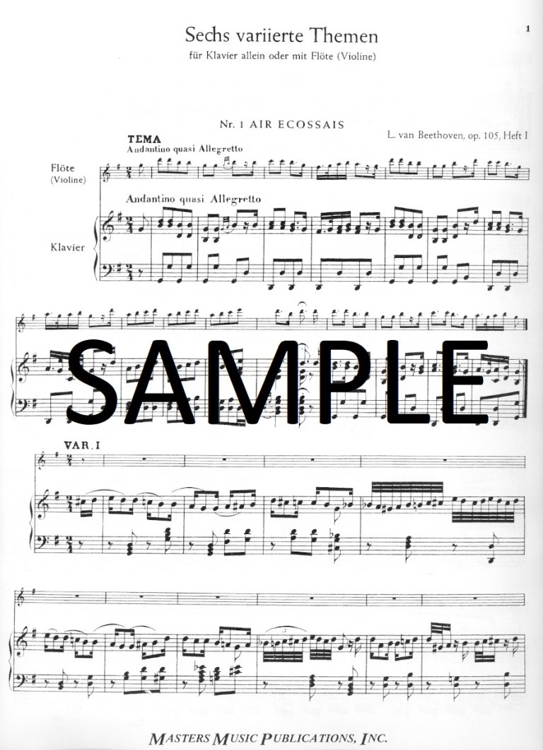 Buy Six Themes with Variations Online at $6.95 - Flute World