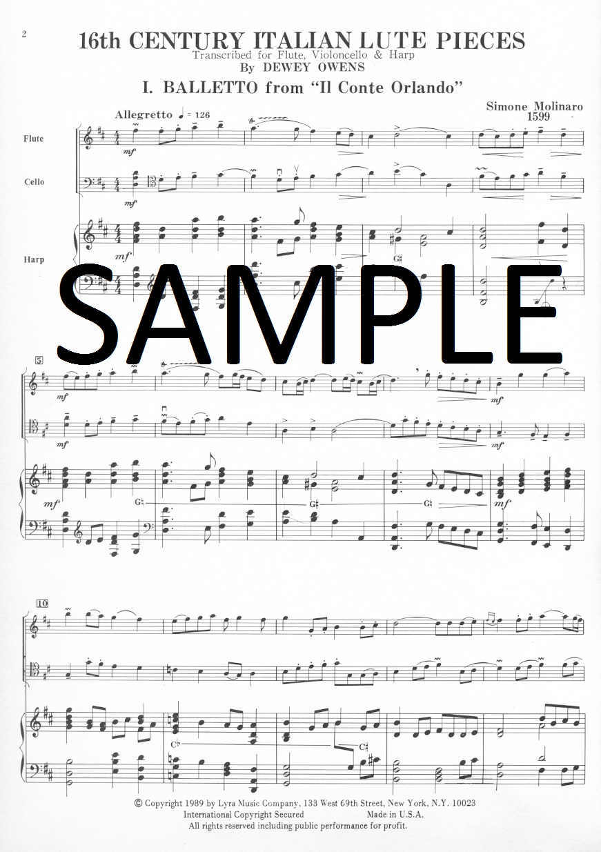 Buy Sixteenth Century Italian Lute Pieces Online at $22.5 - Flute World