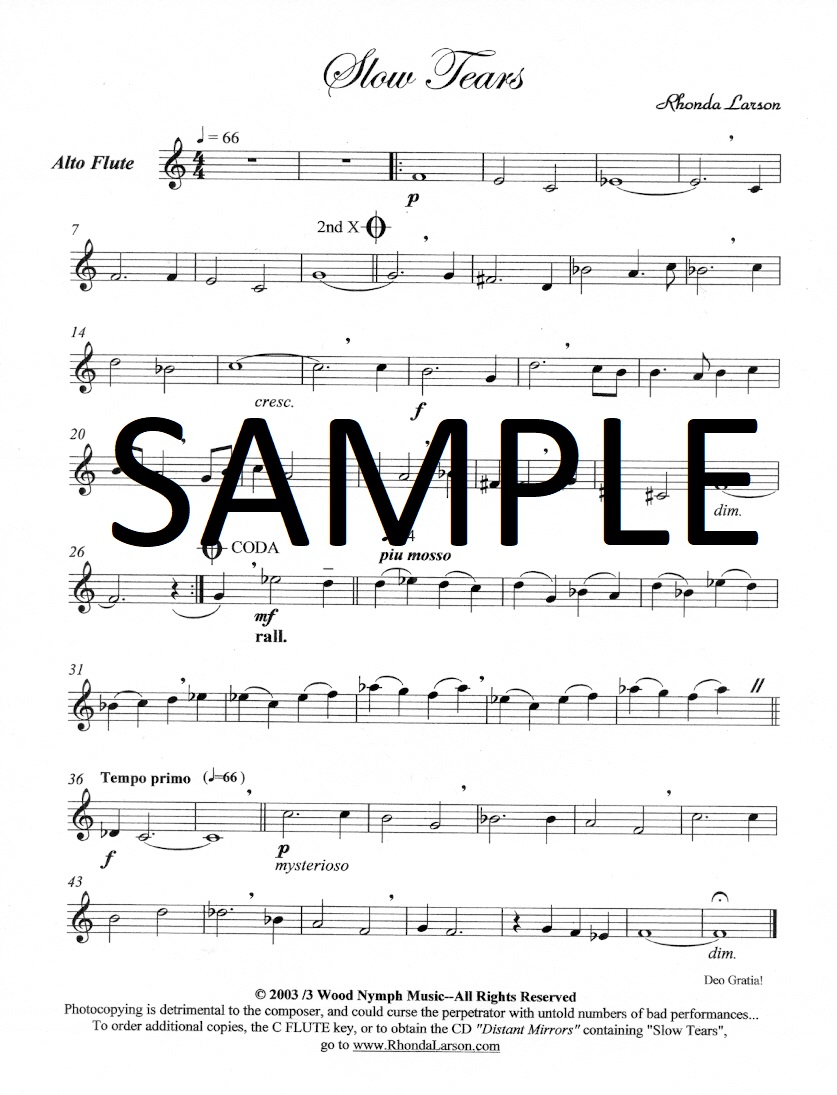 Buy Slow Tears Online at $18 - Flute World