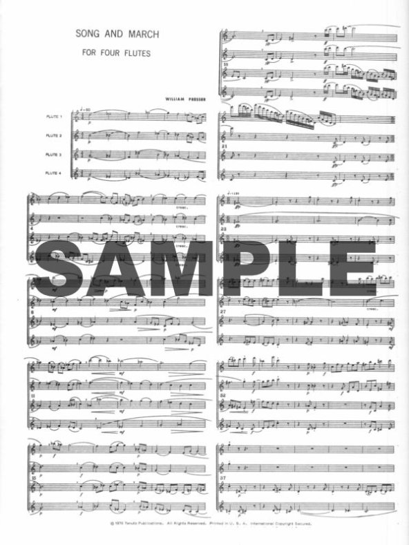 Buy Song and March for Four Flutes Online at $14.95 - Flute World