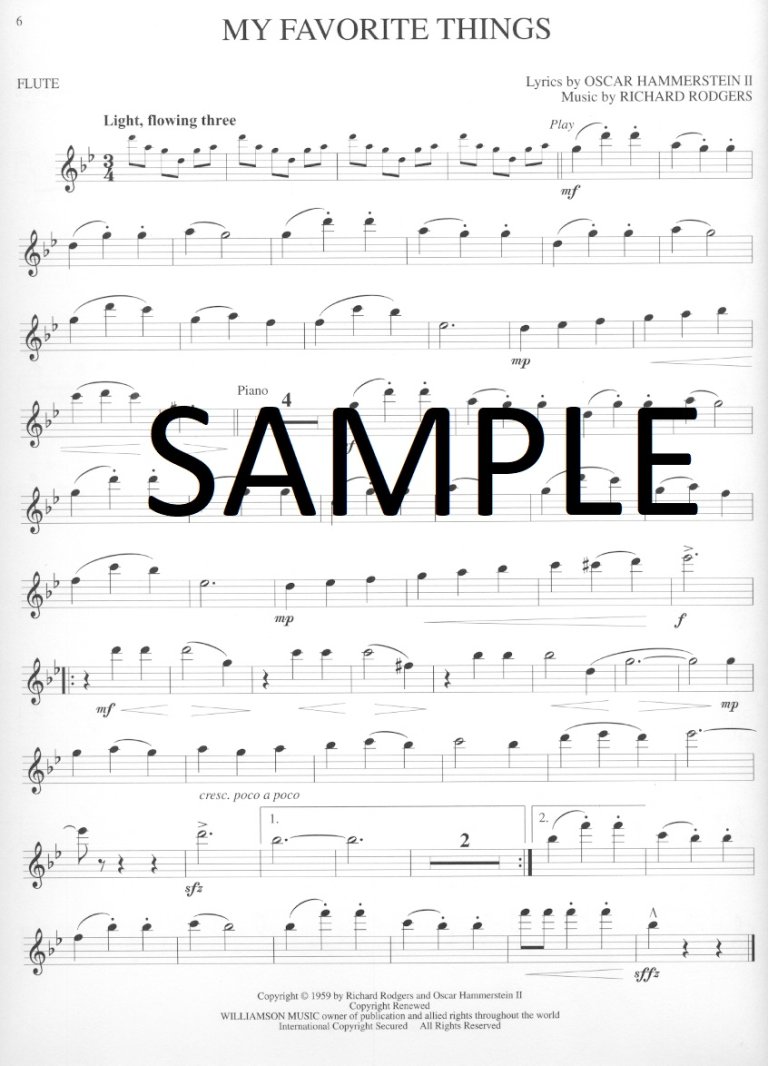 Buy Sound of Music, The Play-Along Book Online at $16.99 - Flute World