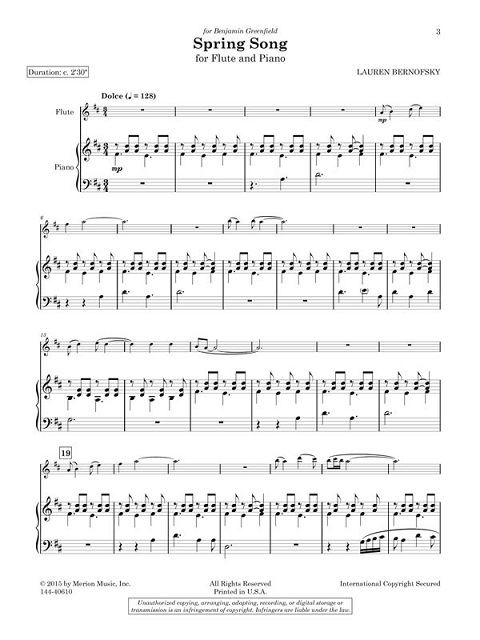 Buy Spring Song Online at $9.99 - Flute World