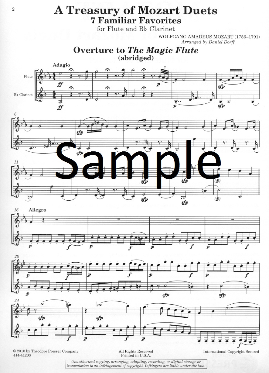 Buy Treasury of Mozart Duets (ed.Dorff) (score form) Online at $19.99 ...