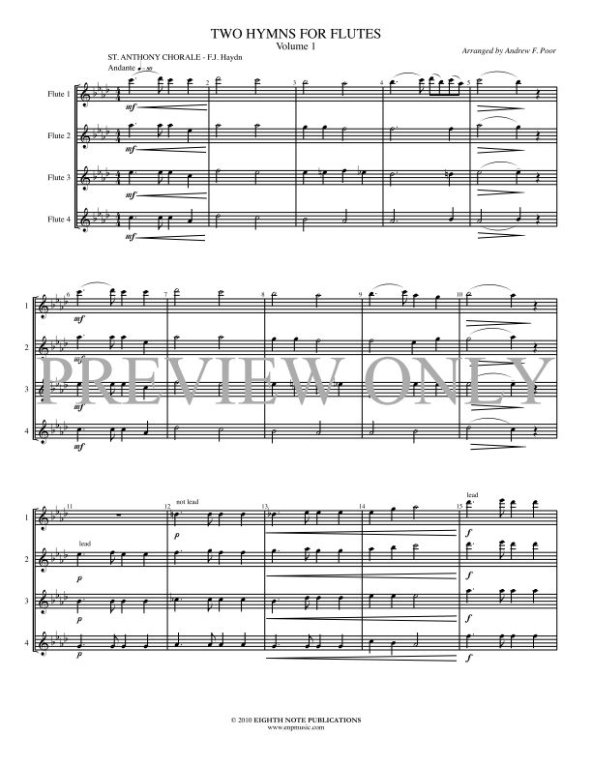 Buy Two Hymns for Flutes (v.1) Online at $12 - Flute World