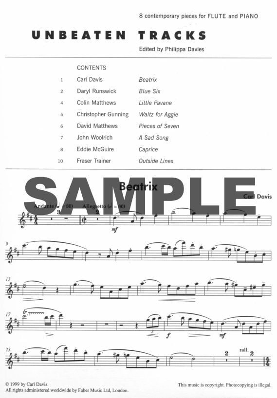 Buy Unbeaten Tracks Online at $13.99 - Flute World