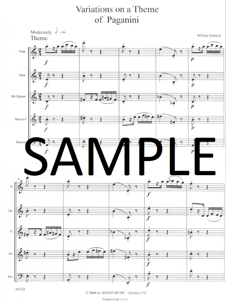 Buy Variations on a Theme of Paganini Online at $28 - Flute World