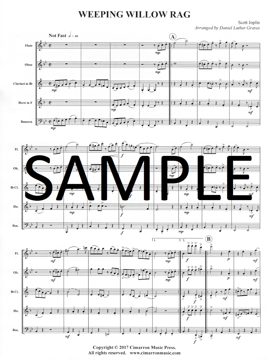 Buy Weeping Willow Rag Online at $18 - Flute World