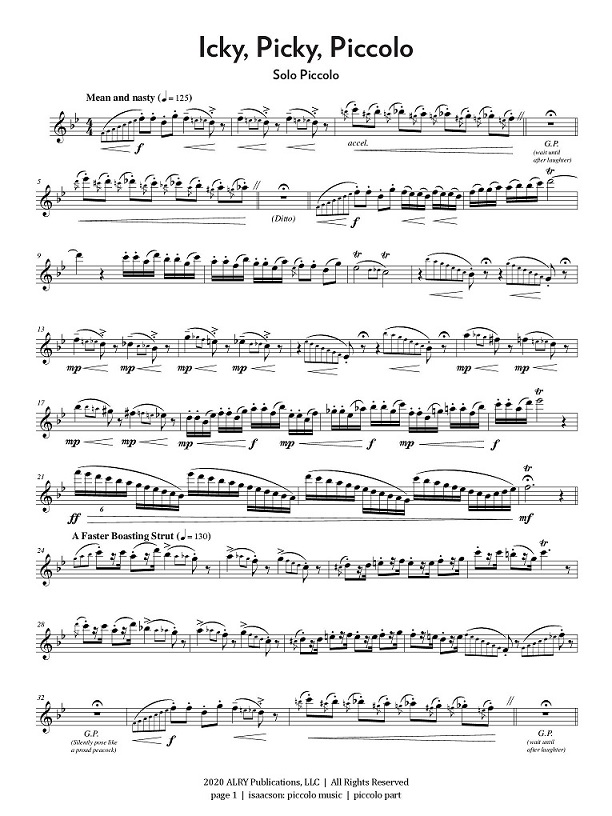 Buy Piccolo Music of Michael Isaacson Online at $23 - Flute World