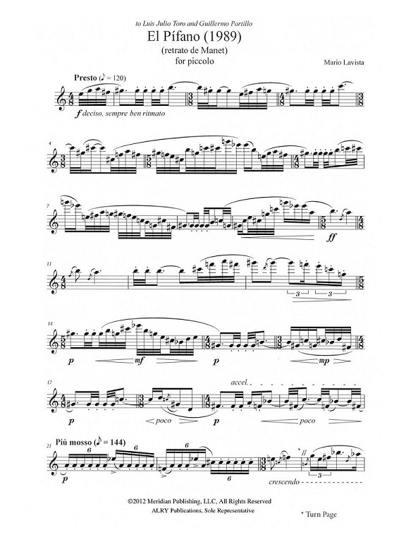 Buy El Pifano (Retrato de Manet) Online at $15 - Flute World