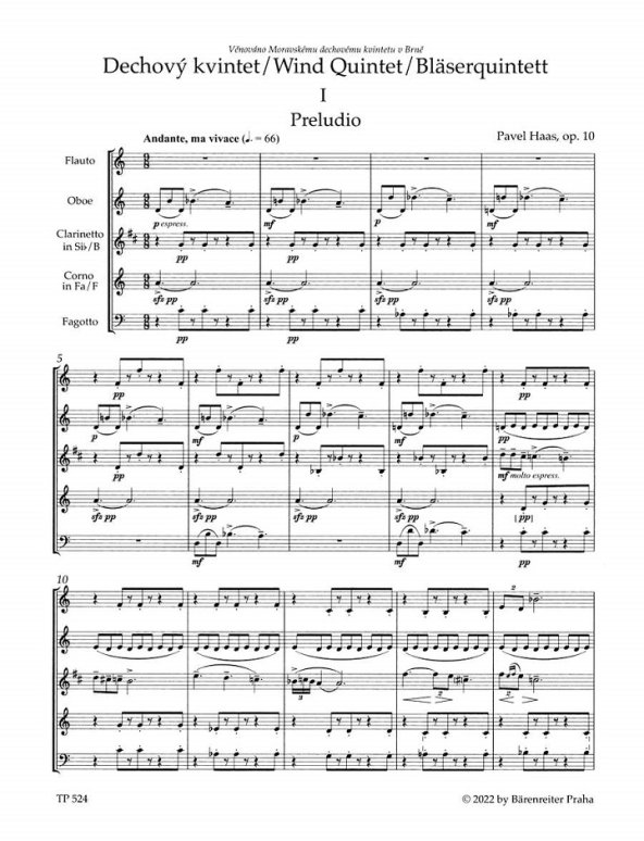 Buy Wind Quintet op. 10 Online at $38.95 - Flute World